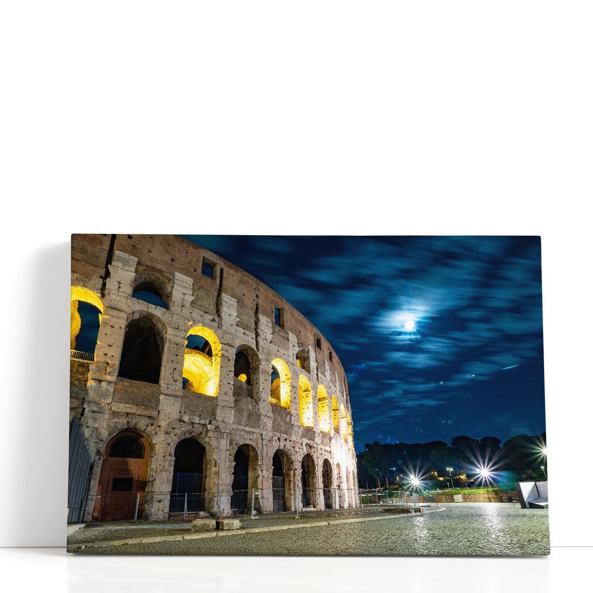 Oval Amphitheatre at Night | Rome City Wall Art | Canvas Art Print ...