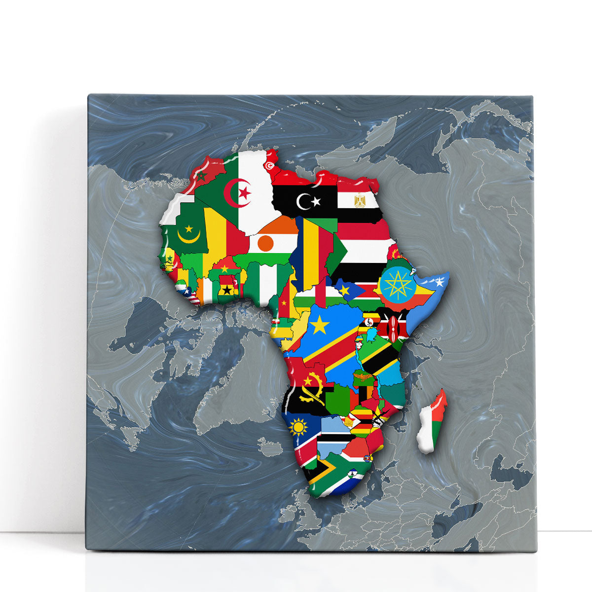 Africa Continent Flags Map | Framed Flair Wall Art