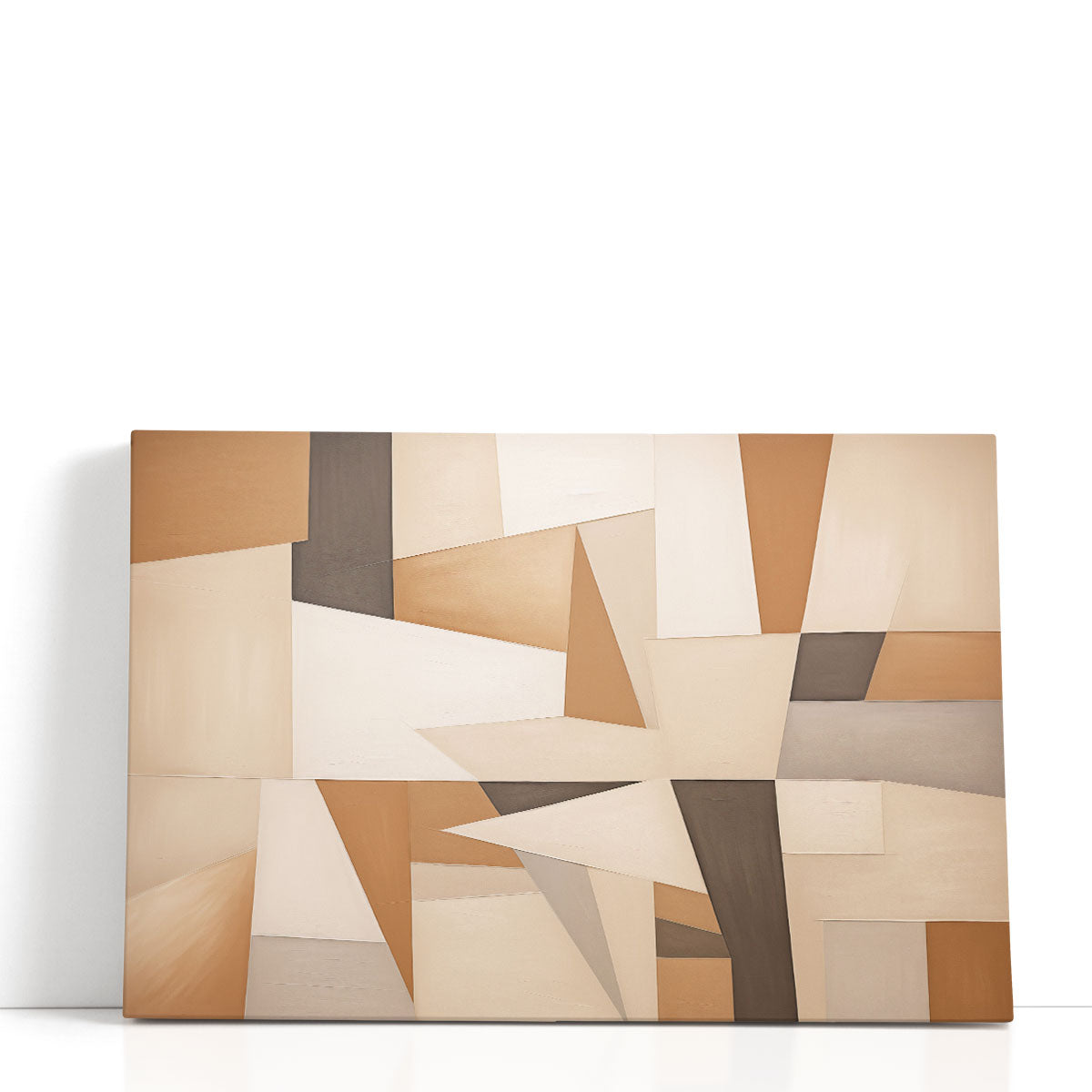 Neutral Geometry | Art Print | Abstract Canvas – Framed Flair