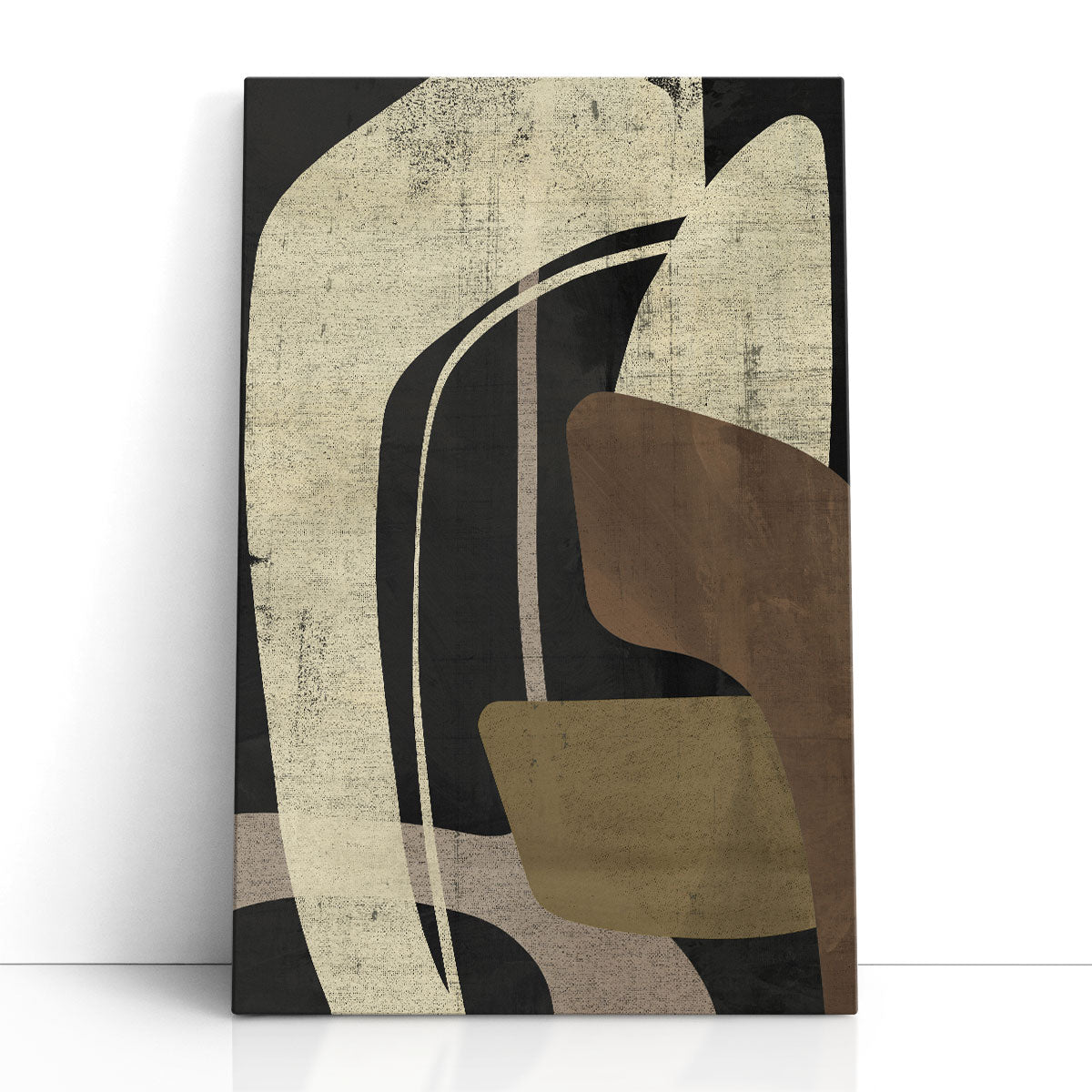Black and Beige Wall Art | Geometric Art Prints for Hallway – Framed Flair
