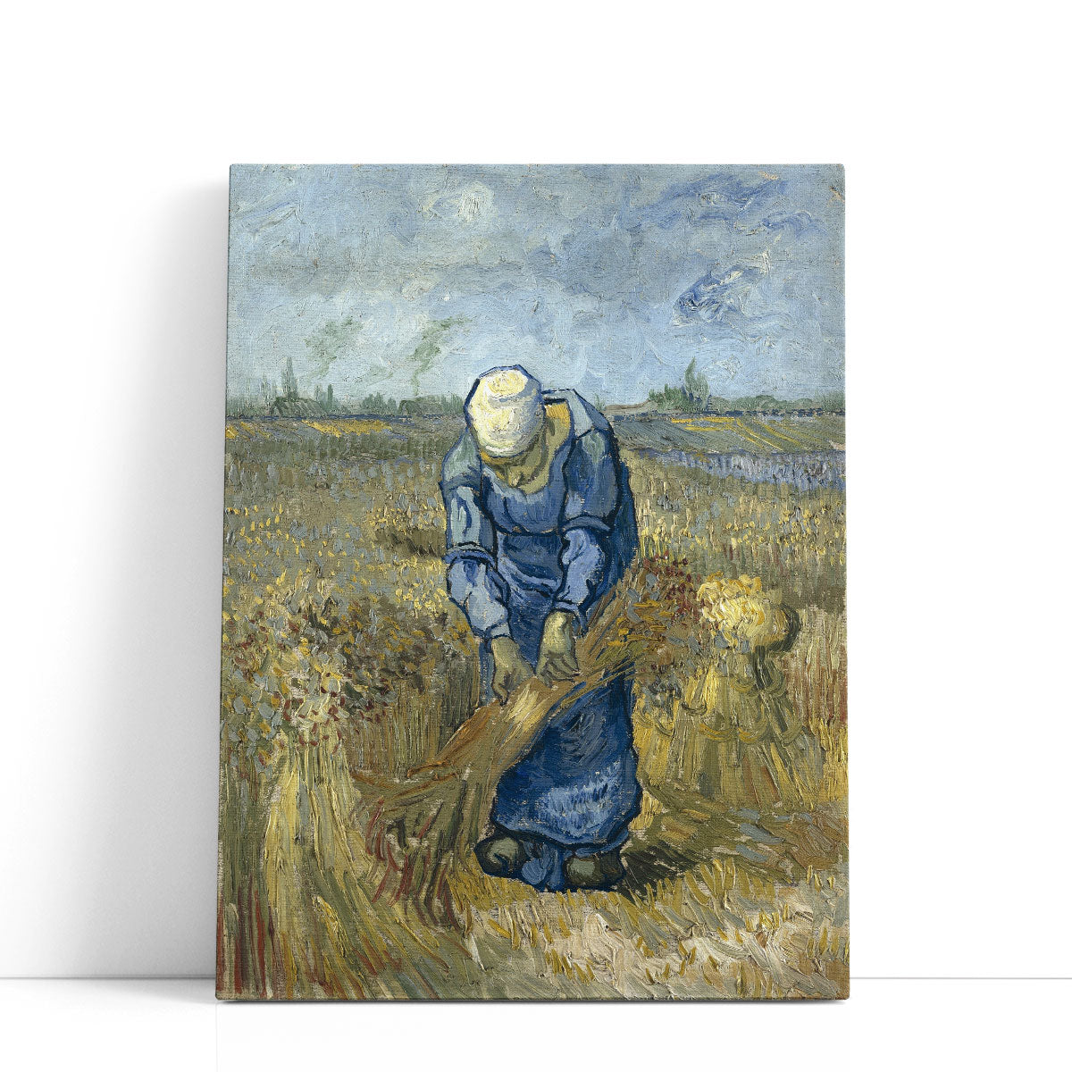 Peasant Woman Binding Sheaves, 1889 | Vincent van Gogh Wall Art ...