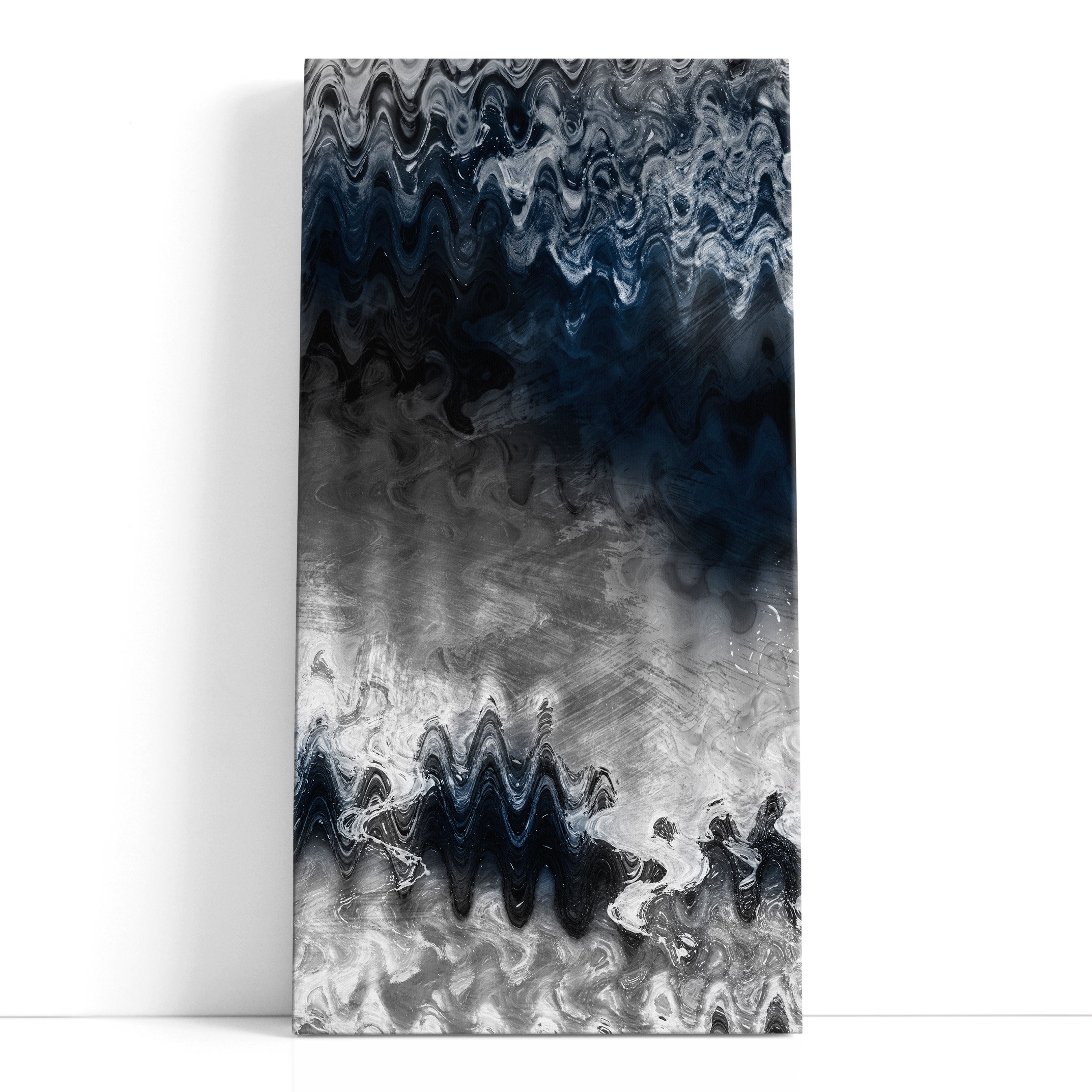 Indigo Sonic III | Abstract Dark Shades Canvas Wall Art | Marcus Prime ...