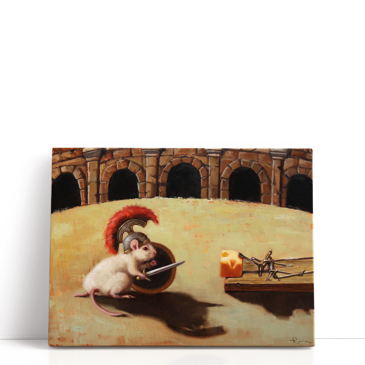 Gladiator Canvas Wall Art | Warrior Rat Illustration | Lucia Heffernan ...