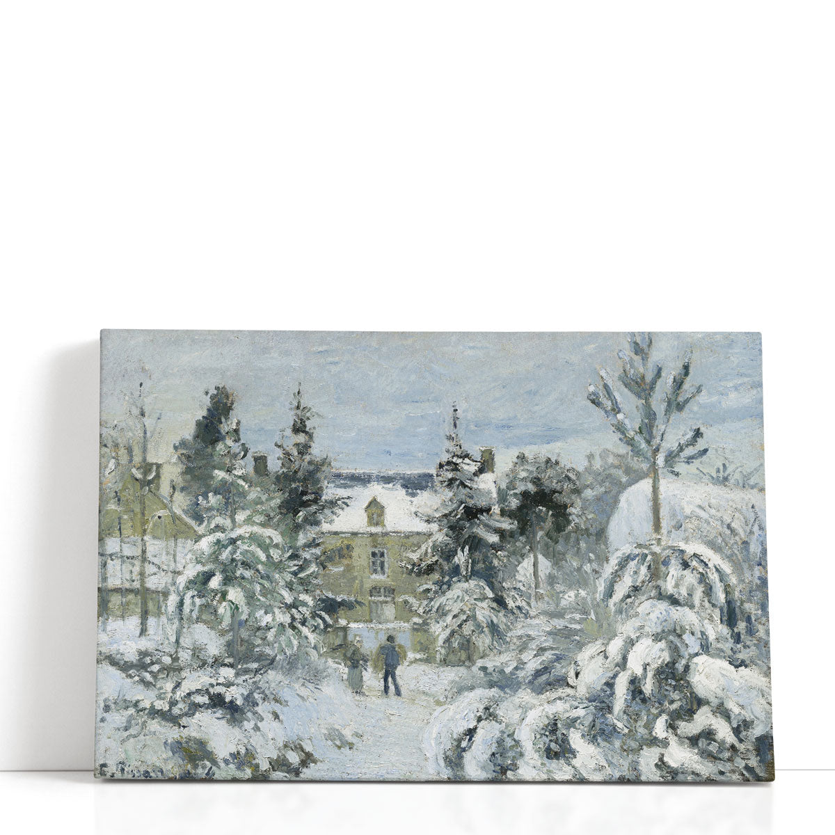 Piette's House 1874 | Winter Scene Canvas Art Print | Camille Pissarro ...